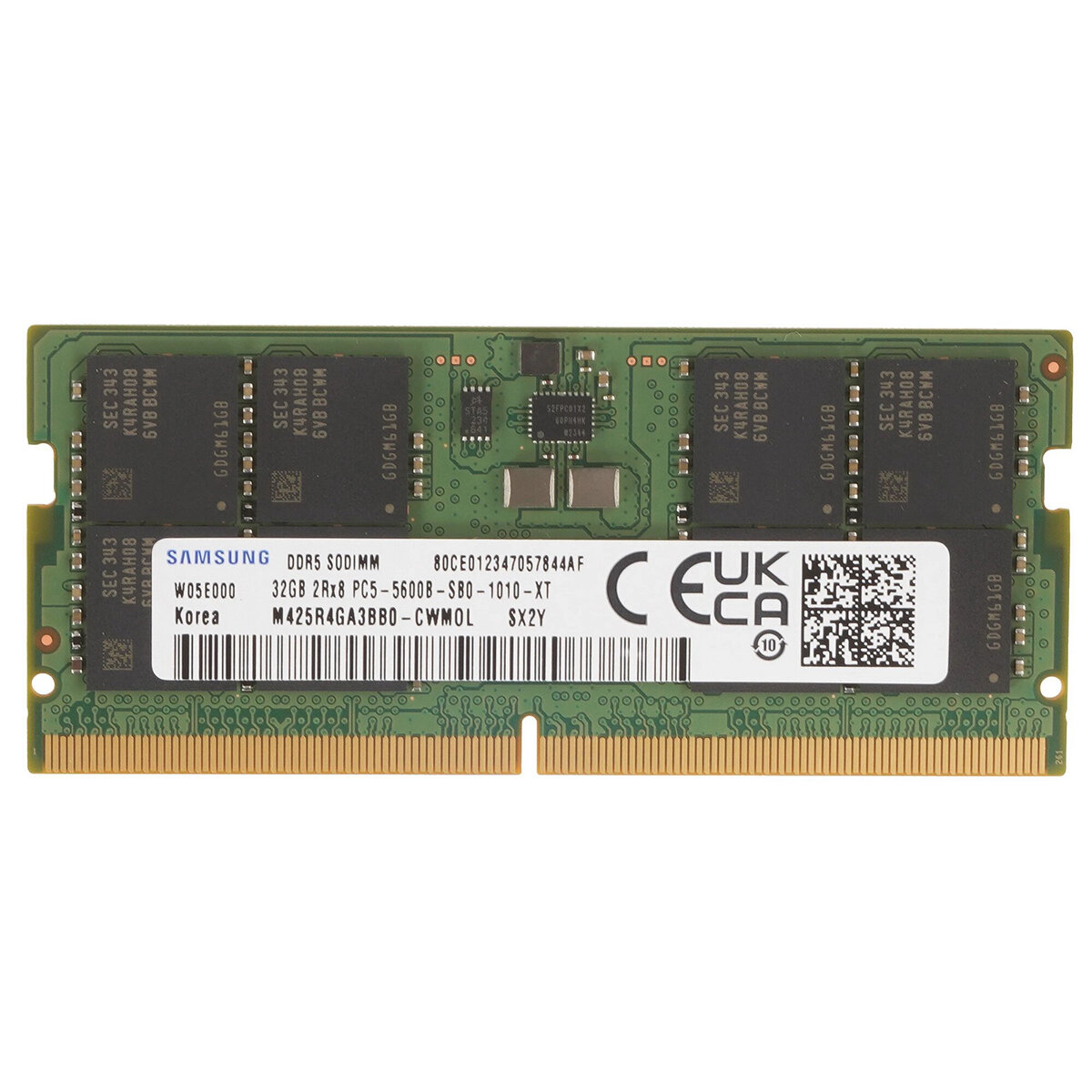 Оперативная память Samsung M425R4GA3BB0-CWM, DDR5 SODIMM 32GB 5600МHz, зеленый