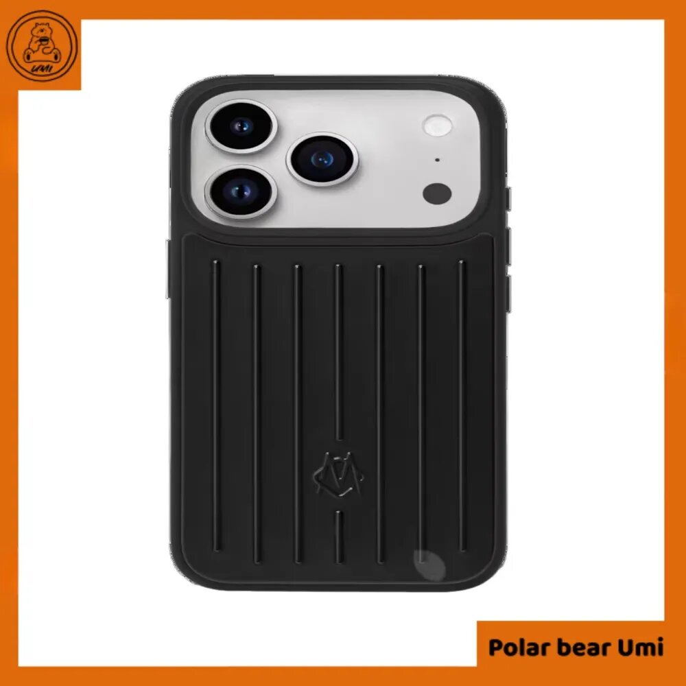 Чехол RIMOWA Case для iPhone 17 Pro Max titanium, черный, ТПУ, противоударный