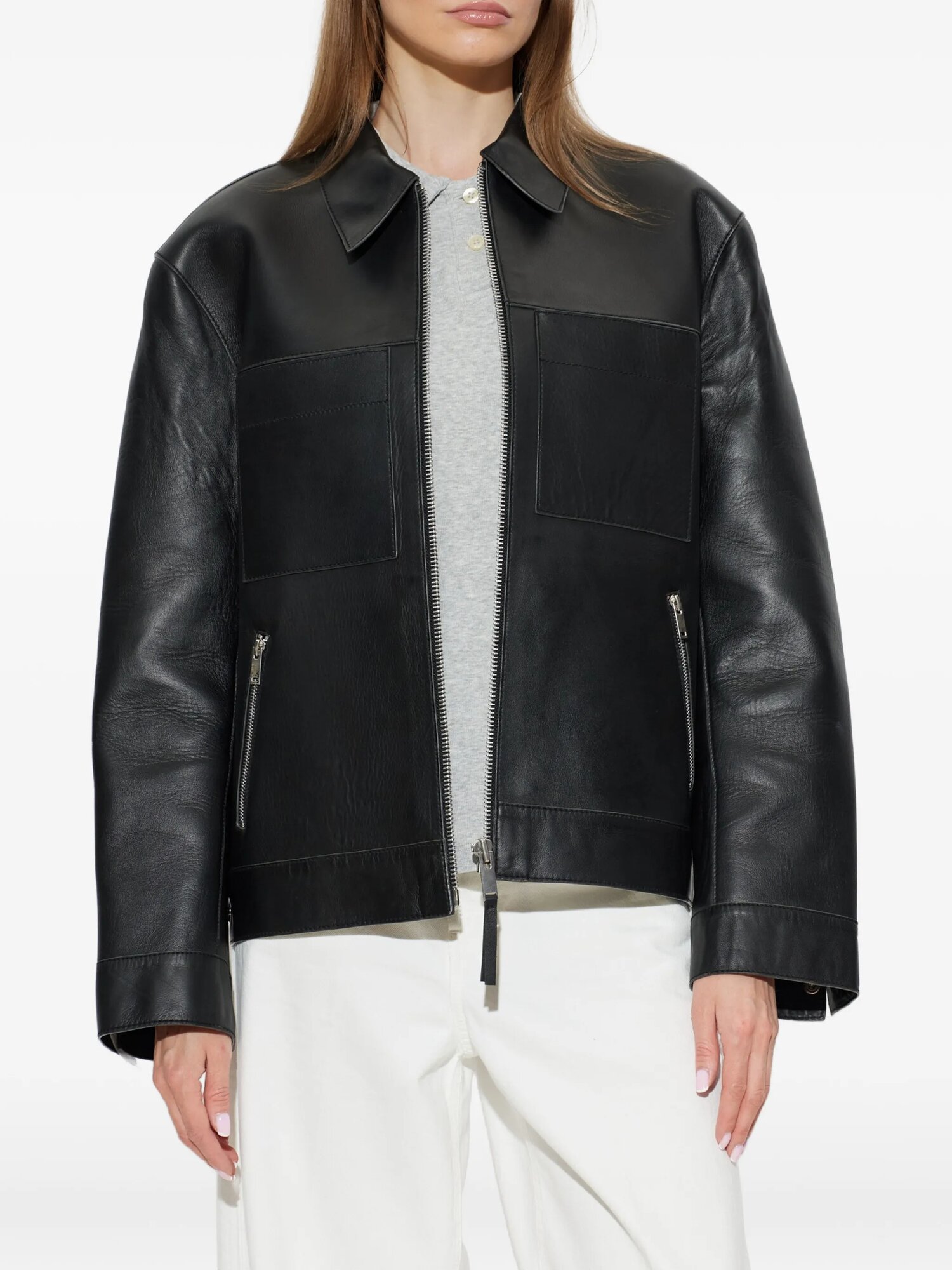 Куртка Samsoe Samsoe Sastevie leather jacket, размер 44 — фото 1