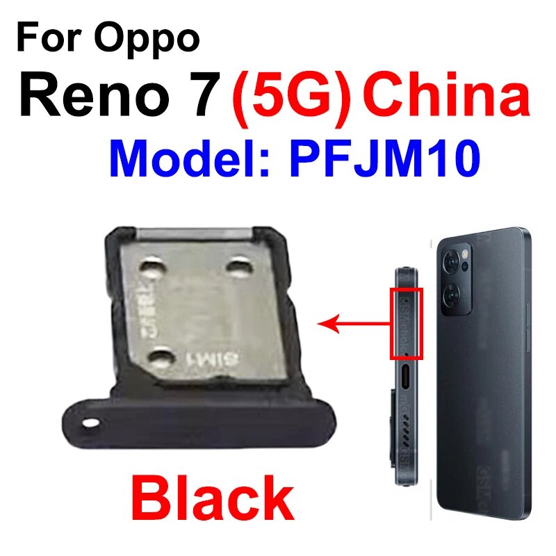 Для OPPO Reno 7 7SE 7Lite 7Z 4G 5G лоток для SIM-карты, держатель слота для двойного лотка для SIM-карты, замена гнезда