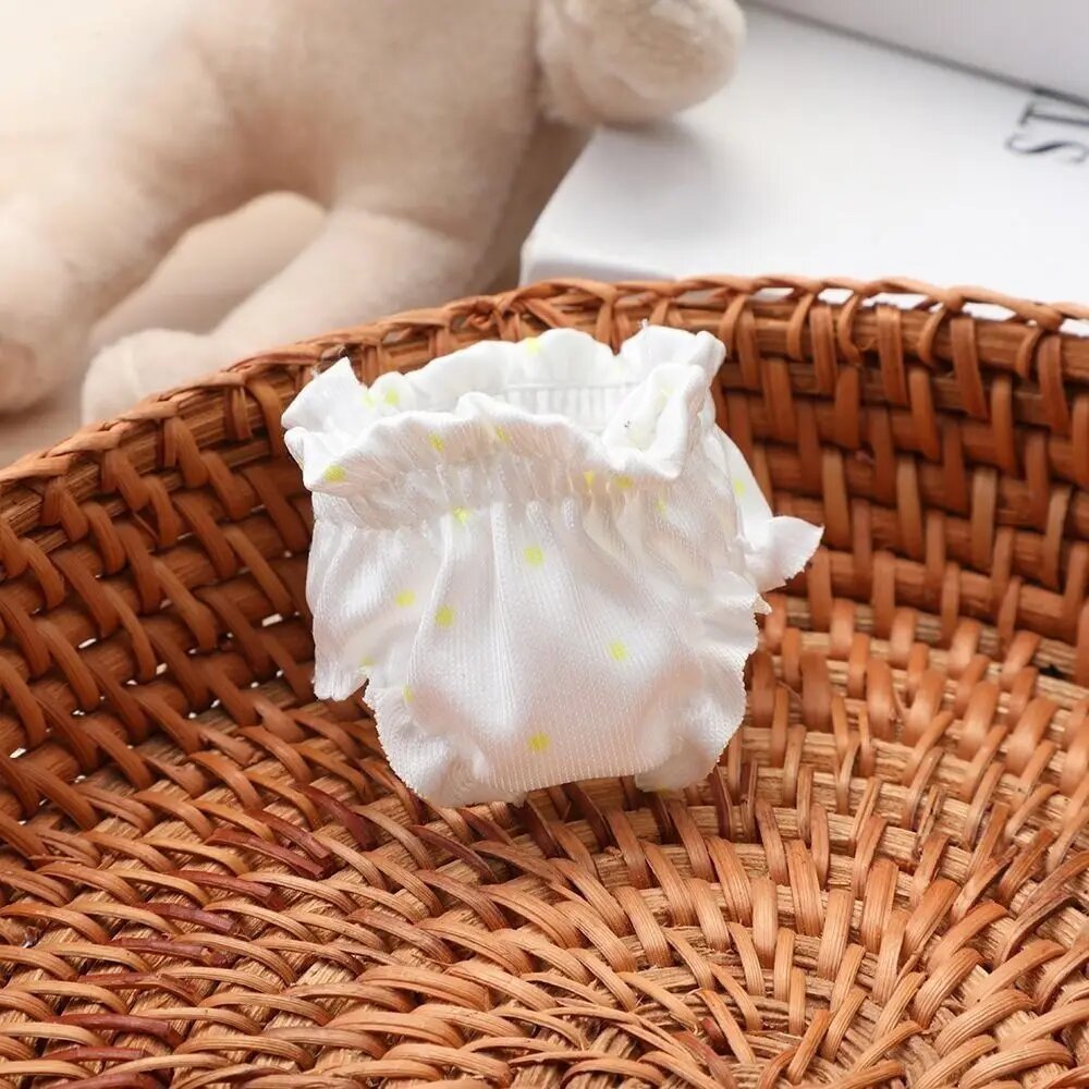 Нижнее белье для кукол из хлопка 10 см Белый, Yellow-Cotton