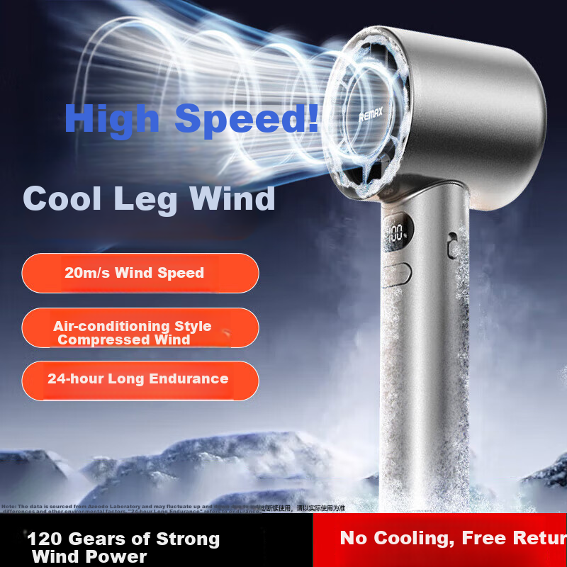 Azeada 120-Speed Ice-Cooling Handheld Fan Mini Portable Desktop USB Fan Outdoor Hanging Neck Long Battery Life Portable Small Fan for Students Dormitory Office