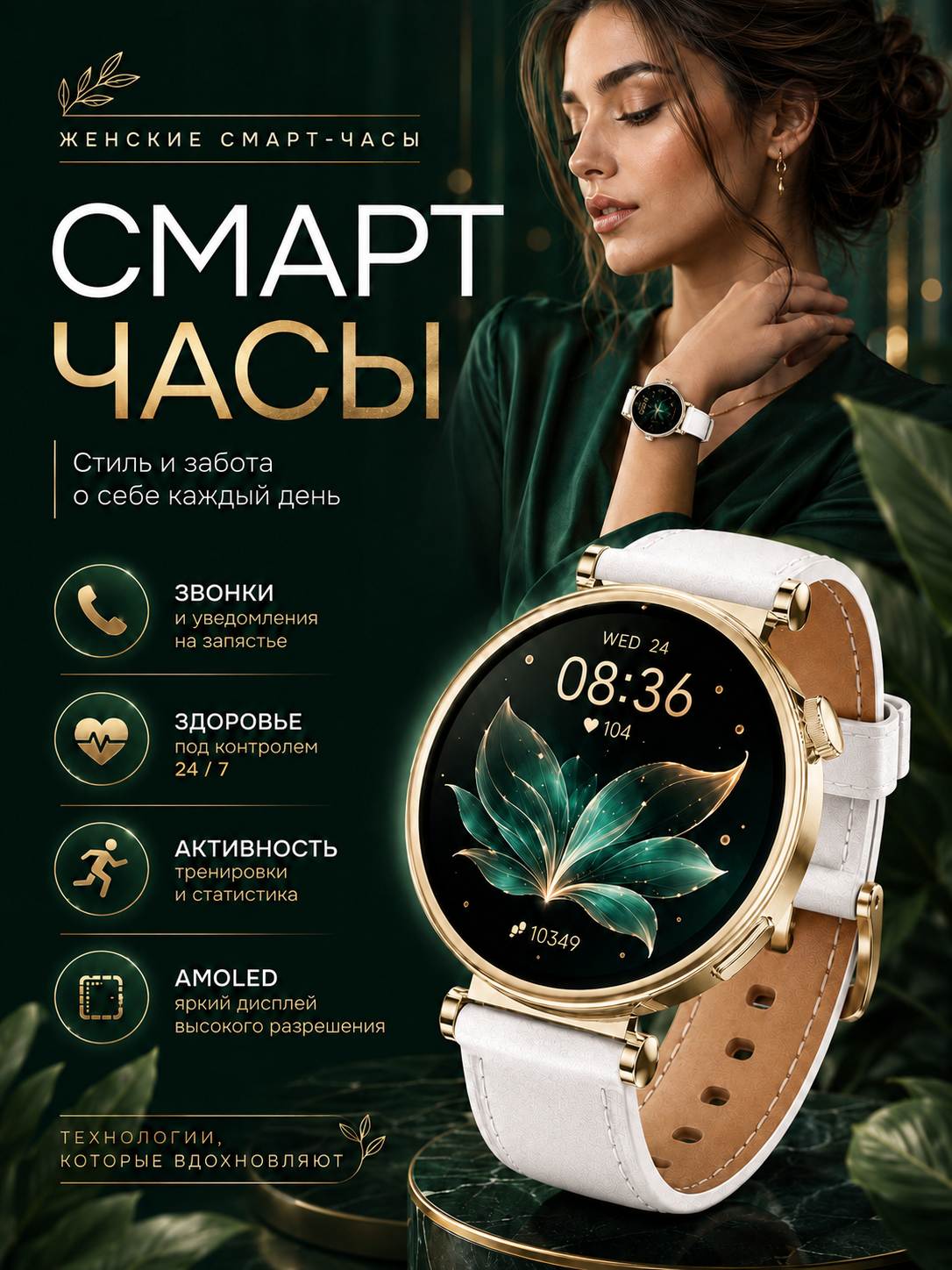 Смарт часы LK GT4 MINI Умные часы 41MM PREMIUM Series Smart Watch AMOLED, iOS, Android, Bluetooth звонки, Золотистый
