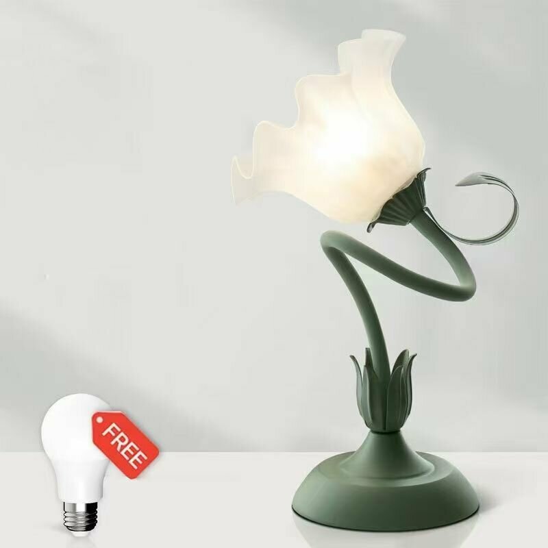 Настольная лампа Clear Lighting "Винтажная цветочная", E27, зеленый