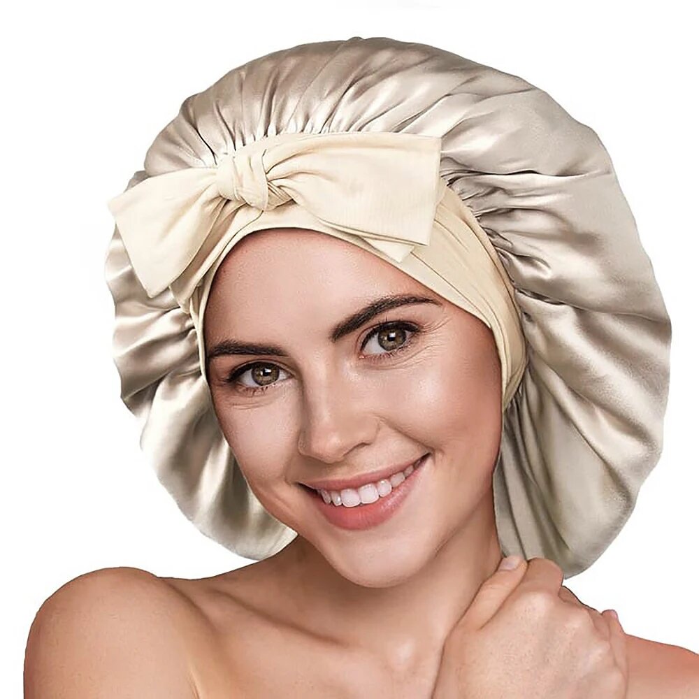 Шелковая шапочка для сна 19 Momme Бежевый, Beige