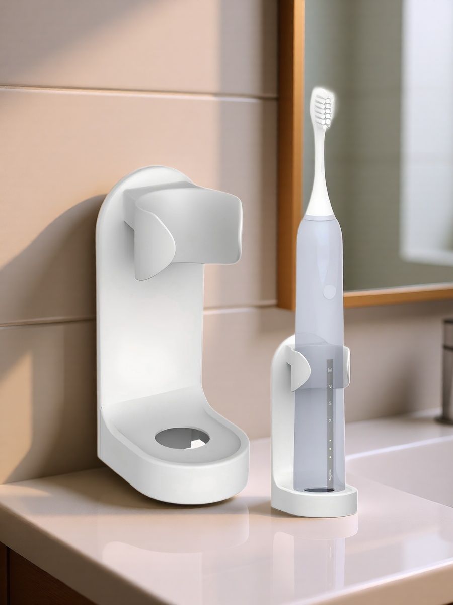 Держатель настенный белый для электрических зубных щеток Oral-B, Xiaomi, Philips и других, подставка для зубной щетки.