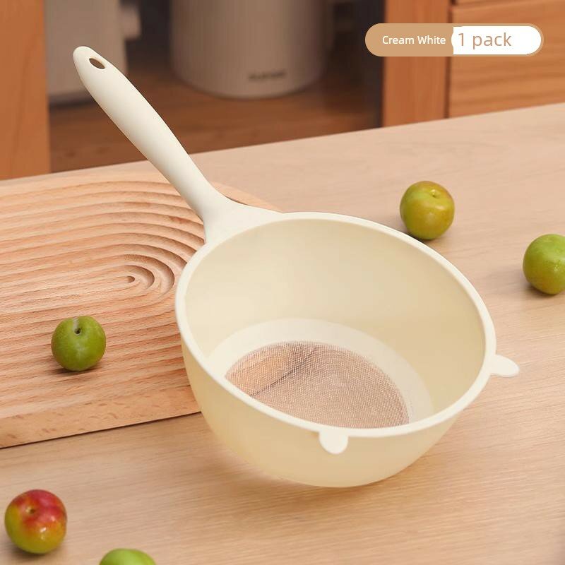 Кухонная миска для мытья риса с мелкой сеткой, без разбрызгивания воды, бежевая, 1 шт. - для домашнего использования