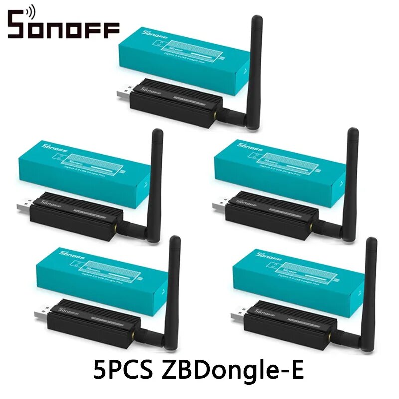 SONOFF ZBDongle-E, комплект 5шт USB Zigbee шлюз