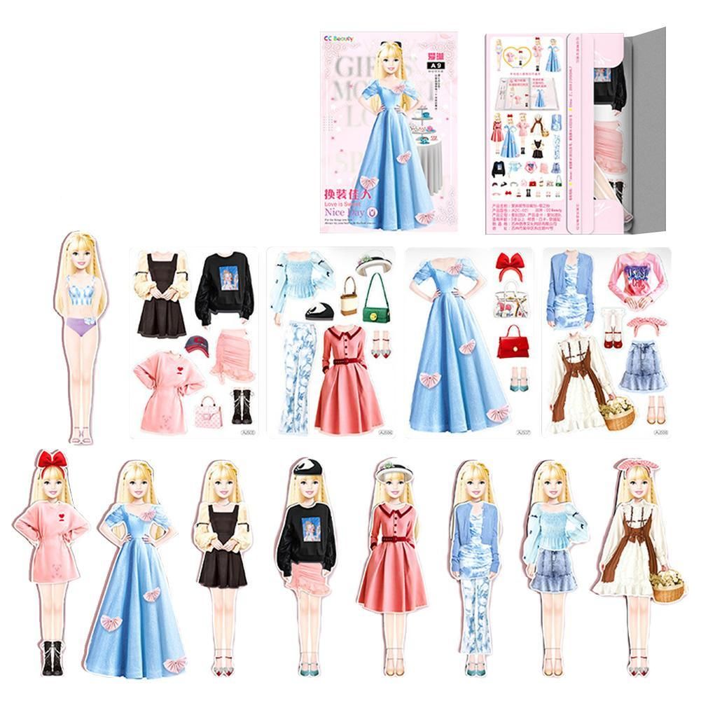 CC Beauty кукла магнитная для переодевания, серия Girls Moment, модель R7, 30 предметов