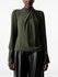 Блуза PATRIZIA PEPE Pleated high-neck blouse, размер 40, зеленый