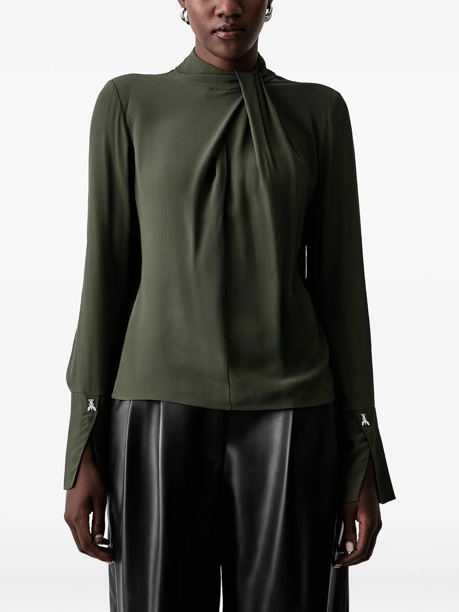 Блуза PATRIZIA PEPE Pleated high-neck blouse