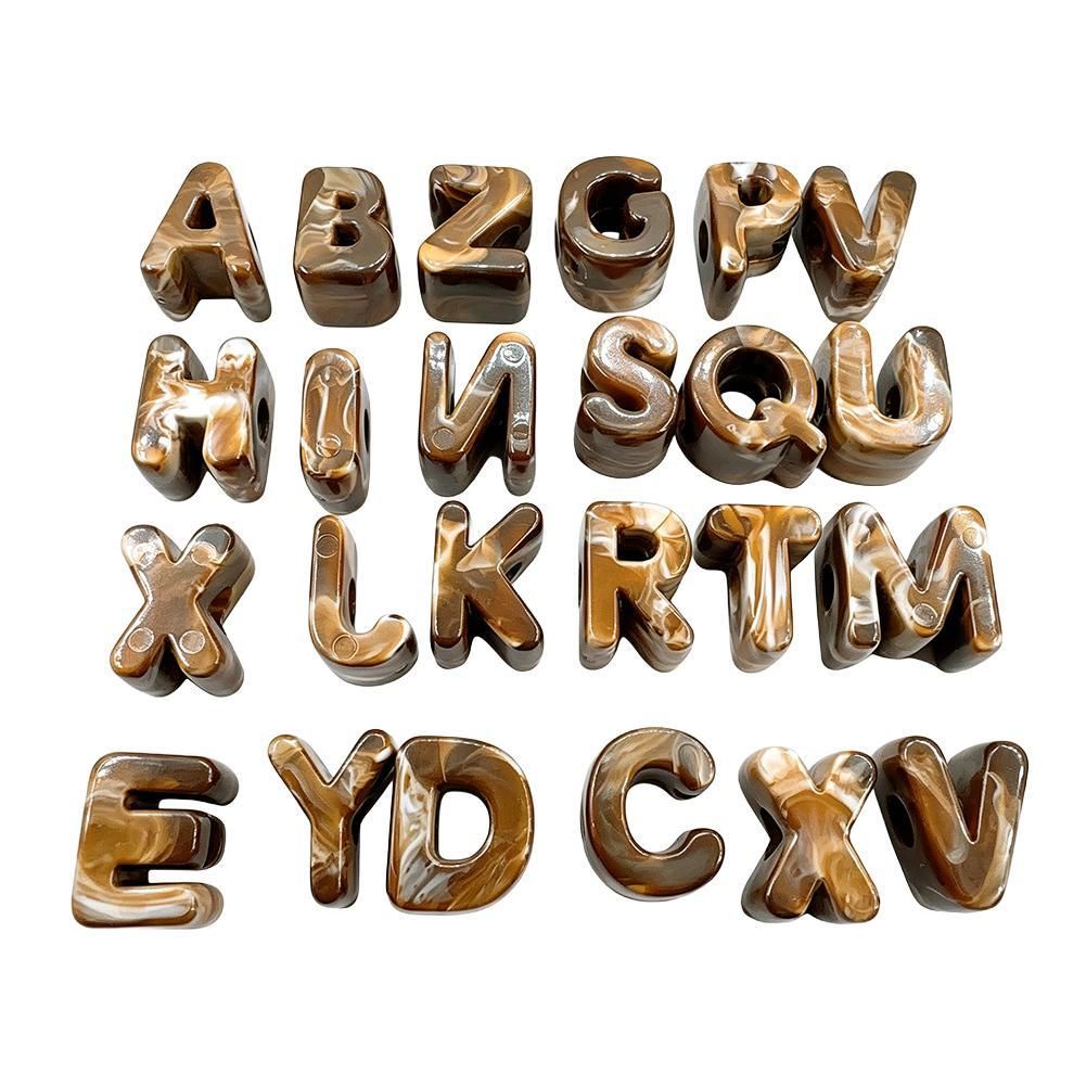 Набор для бисероплетения, акриловые буквы A-Z, 26 шт, мраморный узор