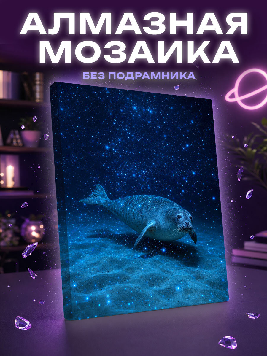 Алмазная мозаика Сияние тюленя-монаха