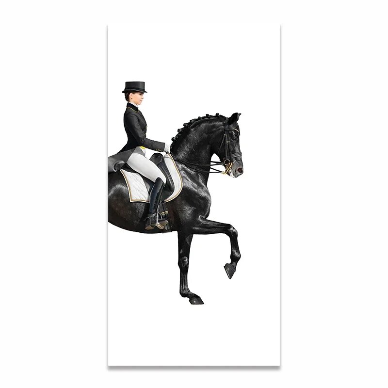 Настенный постер JKPICTURE "Скачки лошадей" Черный, White right, 30x60cm No Frame