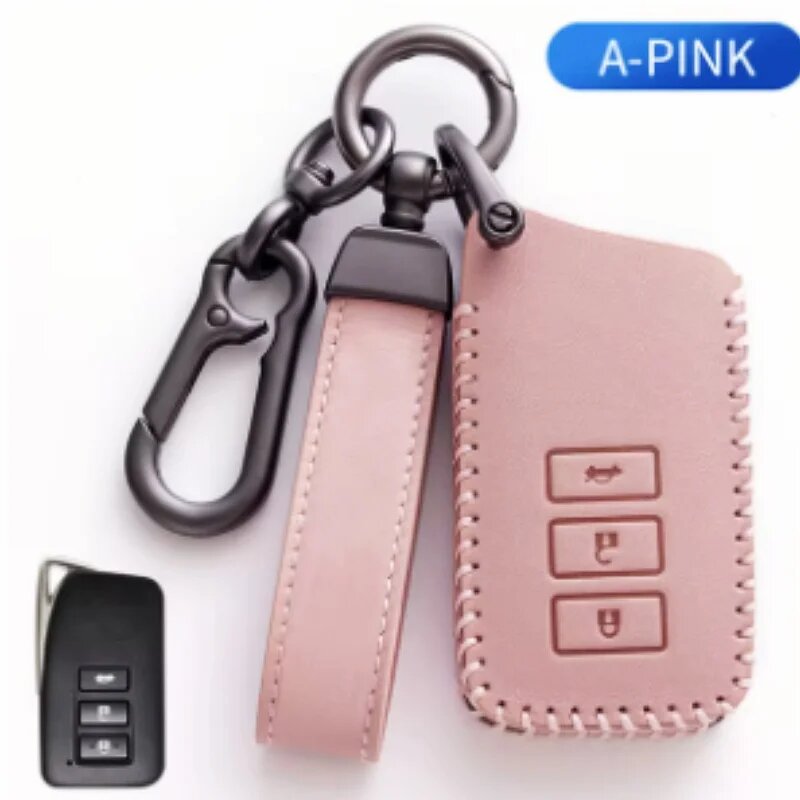 Чехол для автомобильного ключа Lexus NX IS RX ES GX LX LS UX GS 200 260 300 350 NX200 3 Buttons Pink