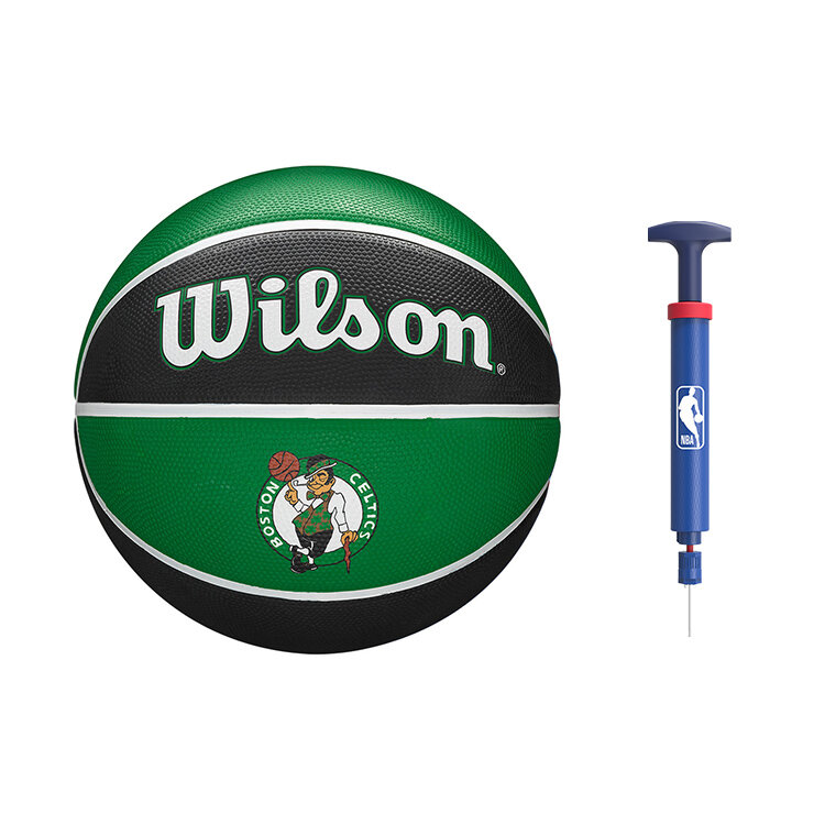 Баскетбольный мяч унисекс Wilson NBA Series, черно-зеленый, размер 7, резиновый, тренировочный