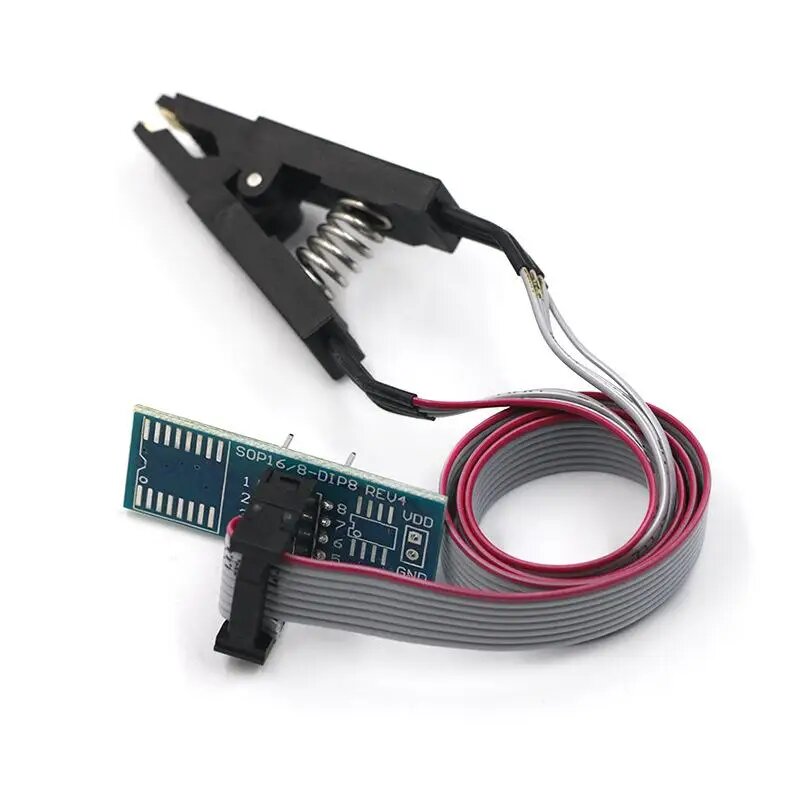 Модуль USB-программатора CH341A для EEPROM/Flash BIOS серий 24/25 + тестовый зажим SOIC8/SOP8 для EEPROM 93CXX/25CXX/24CXX