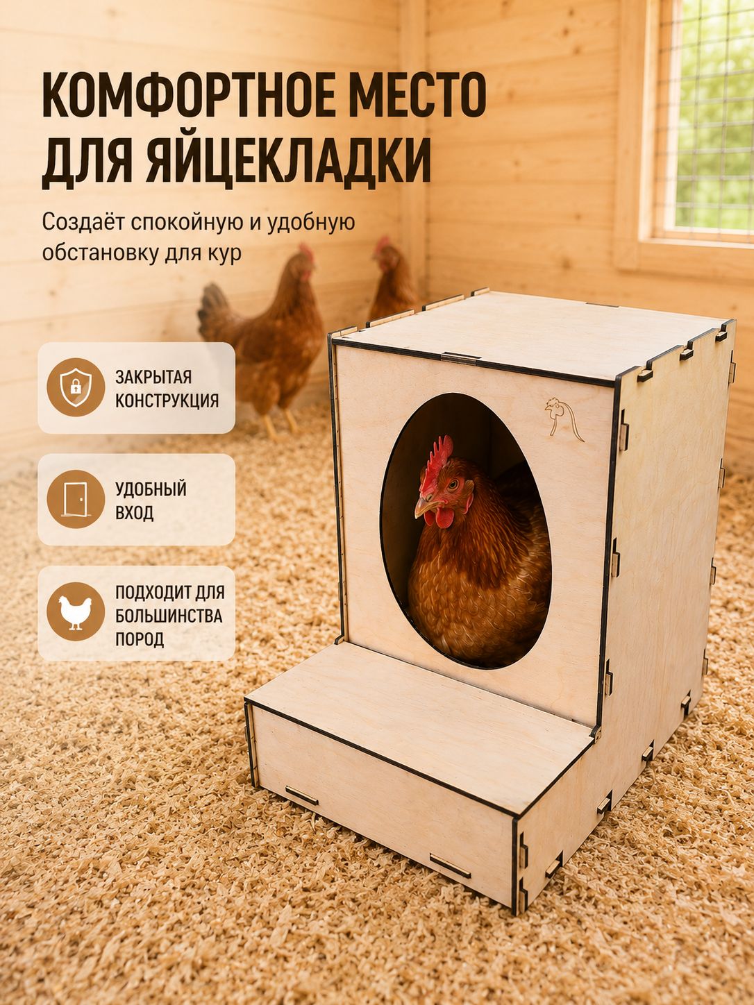 Гнездо для кур несушек — фото 1