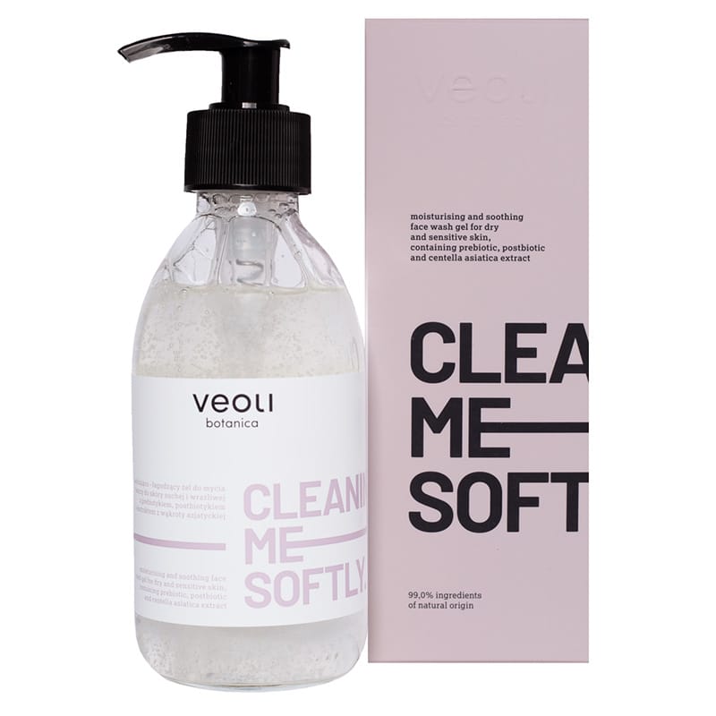 Средство для умывания Veoli Botanica Cleaning Me Softly, увлажняюще-успокаивающий гель для умывания лица, 190 мл