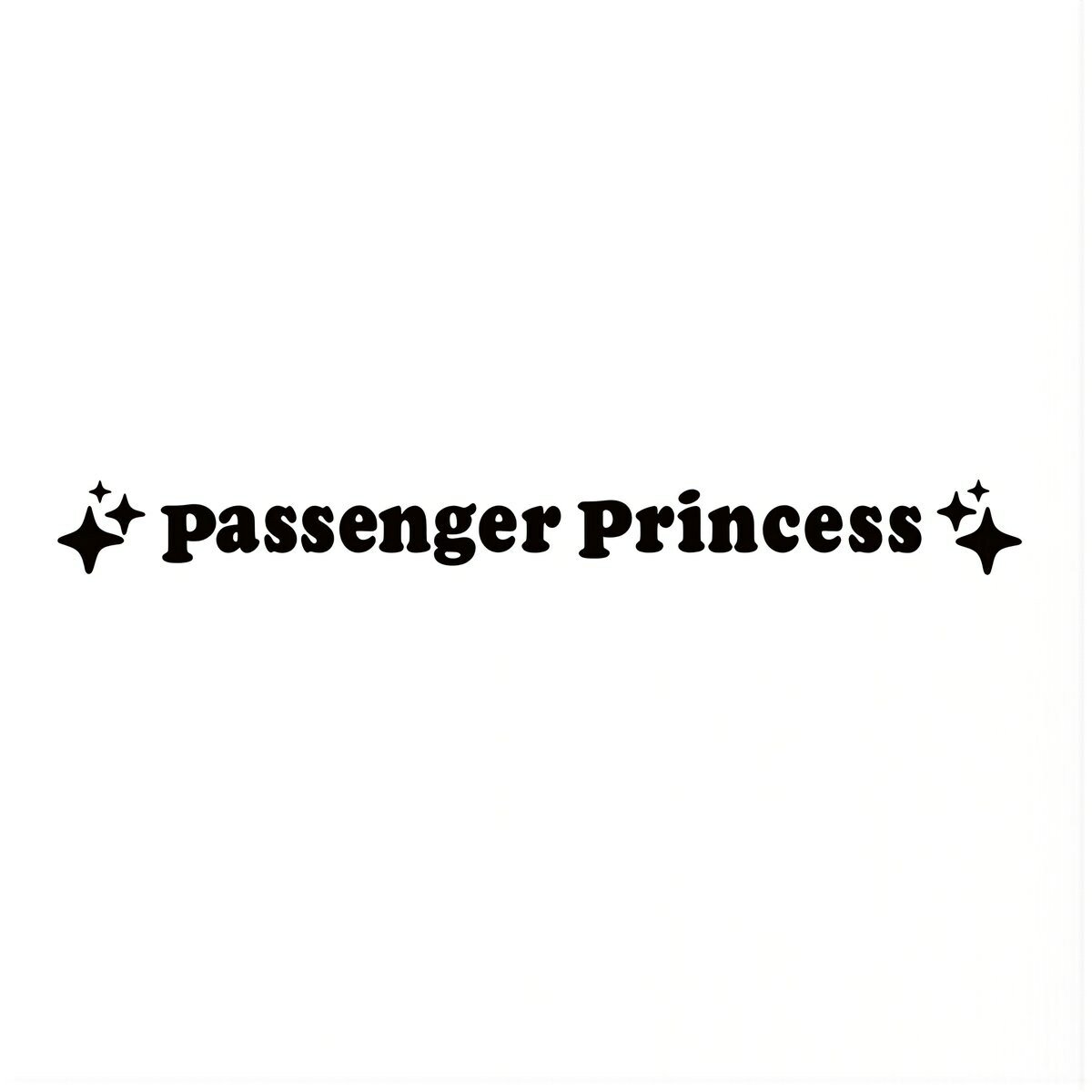 Наклейка на зеркало автомобиля надпись Passenger Princess декоративная виниловая стикер для салона машины размер 12.5 на 1.18 см светоотражающий белый оттенок