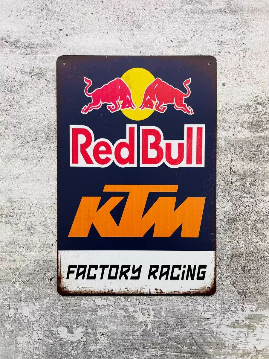 Декор на стену табличка металлическая Red Bull KTM