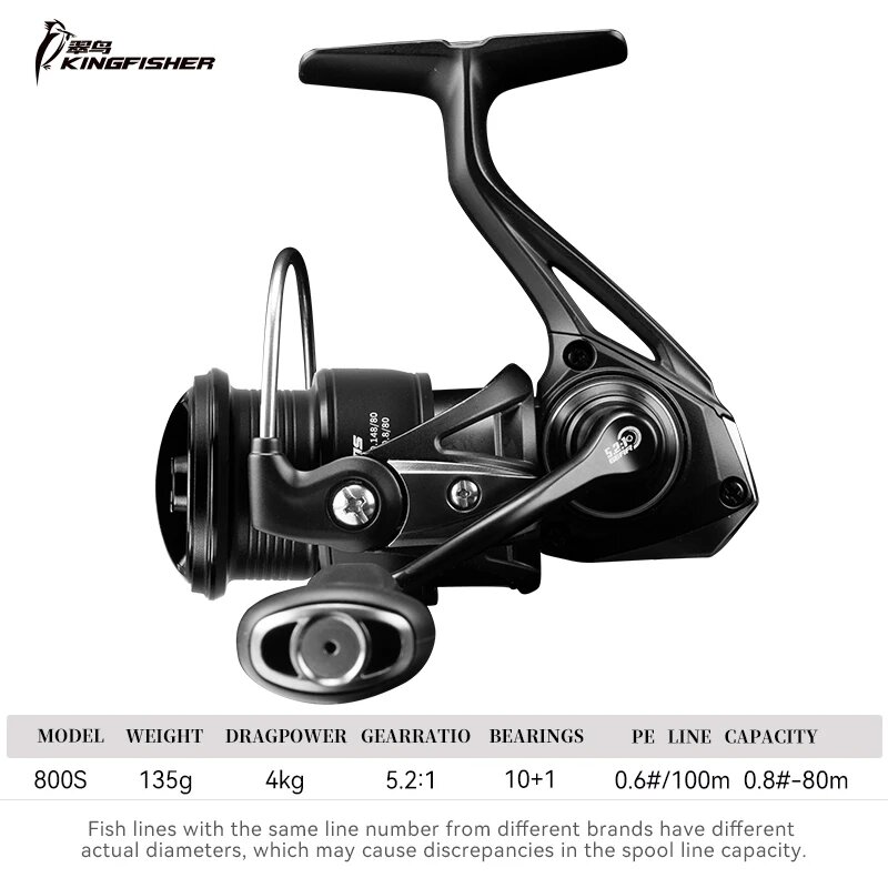 Спиннинговая катушка TSURINOYA Kingfisher 800S 1000 1500S 1500 карбоновая