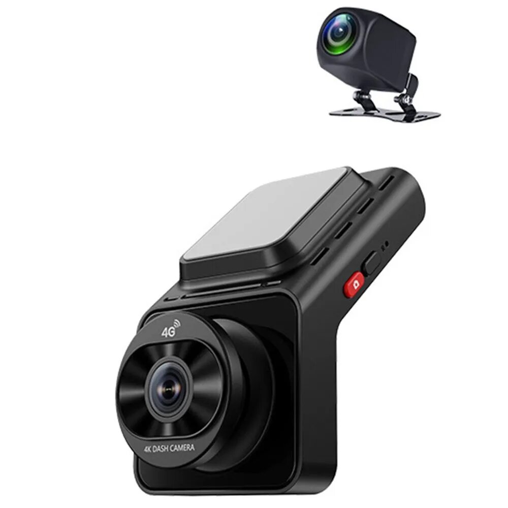 Обшивка автомобильная арт. 4G LTE SIM Dash Cam Приложение для прямой трансляции в реальном времени Дистанционный монитор с двумя объективами 4K + 1080P Задний WIFI Автомобильный видеорегистратор