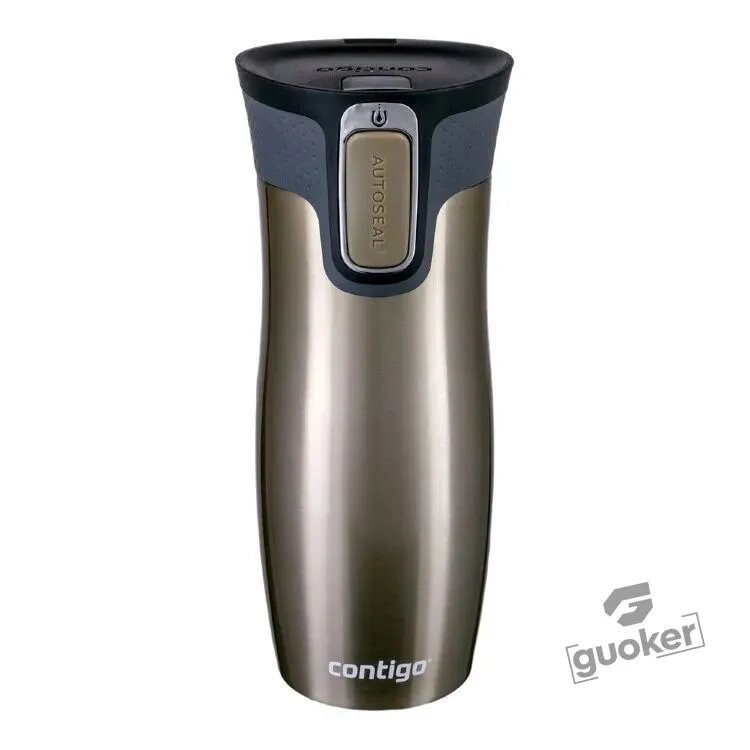 Термокружка Contigo Autoseal, 0.47 л, золотистая, с защитой от проливания, держит тепло 5 часов, холод 12 часов — фото 1