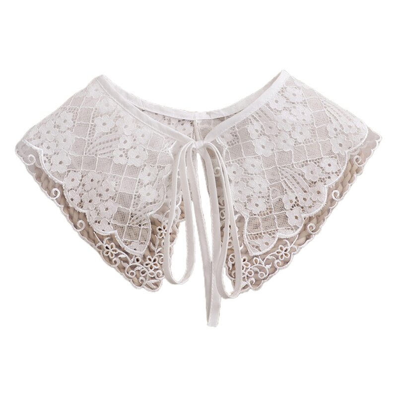 Сладкий Полиэстер Вышивка Цветок Кружевной Воротник Ткань Швейная Аппликация DIY Гипюровая Лента Отделка Выреза Свадебный Декор