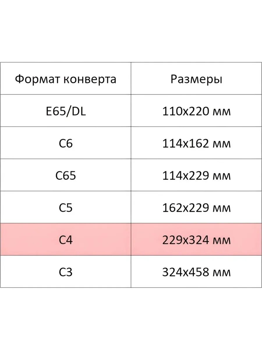 Конверты для пересылки C4, 25 шт.