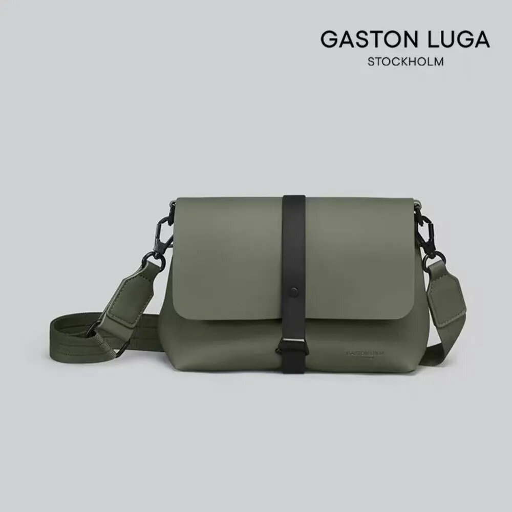 Gaston Luga Сумка кросс-боди Оливково-зеленый экокожа 20x13.5x7 см
