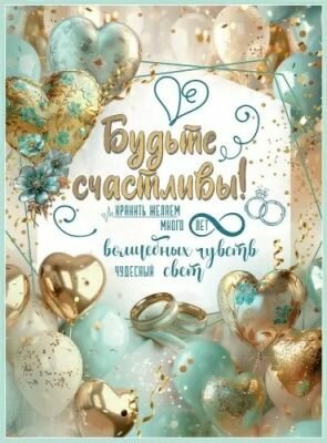 Плакат А2 "Свадьба Будьте счастливы! хранить желаем много лет." 7101134 "Праздник"