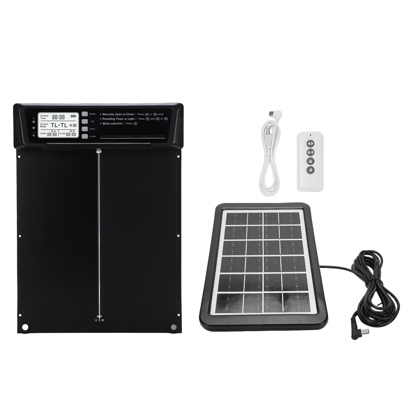 Автоматическая алюминиевая дверь для курятника с солнечными батареями, датчиком освещенности, таймером и дистанционным управлением для домашнего хозяйства.