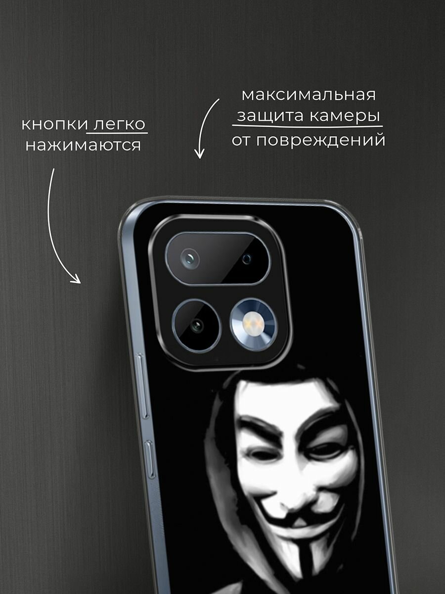 Силиконовый чехол на Realme 16 Pro / Реалме 16 Про с принтом Анонимус — фото 1