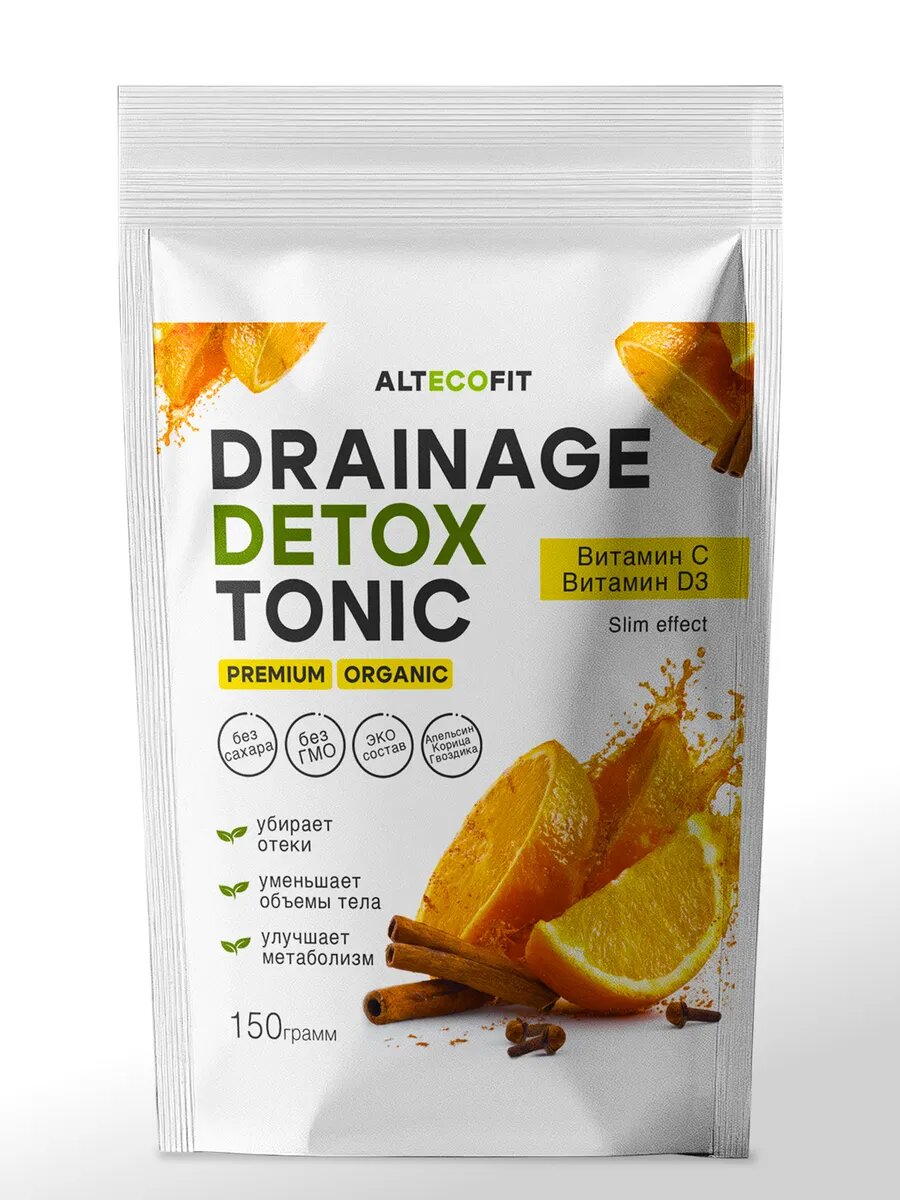 Дренажный напиток ALTECOFIT "Detox Formula", для похудения, без сахара, дой-пак