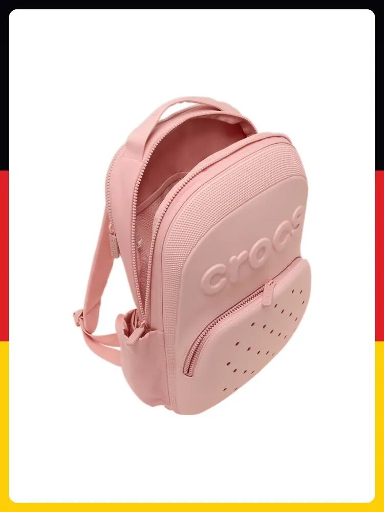 Рюкзак Crocs, Материал - нейлон, Бело-розовый, Для ноутбука, Средний (20-30 л.) — фото 1