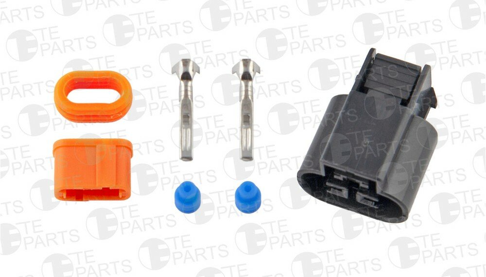 Разъем TE PARTS 7678905 2-х контактный 2-pin, уплотнители, фиксатор, Hyundai Kia