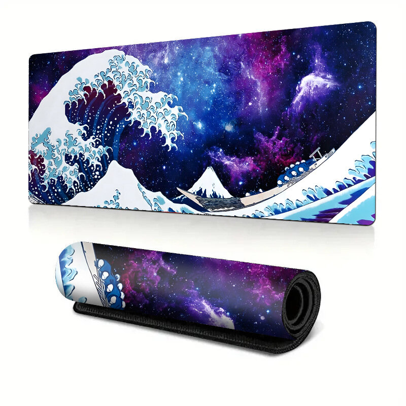 Коврик для стола и клавиатуры игрового типа с аниме тематикой анти скользящий увеличенный размер на основе резины