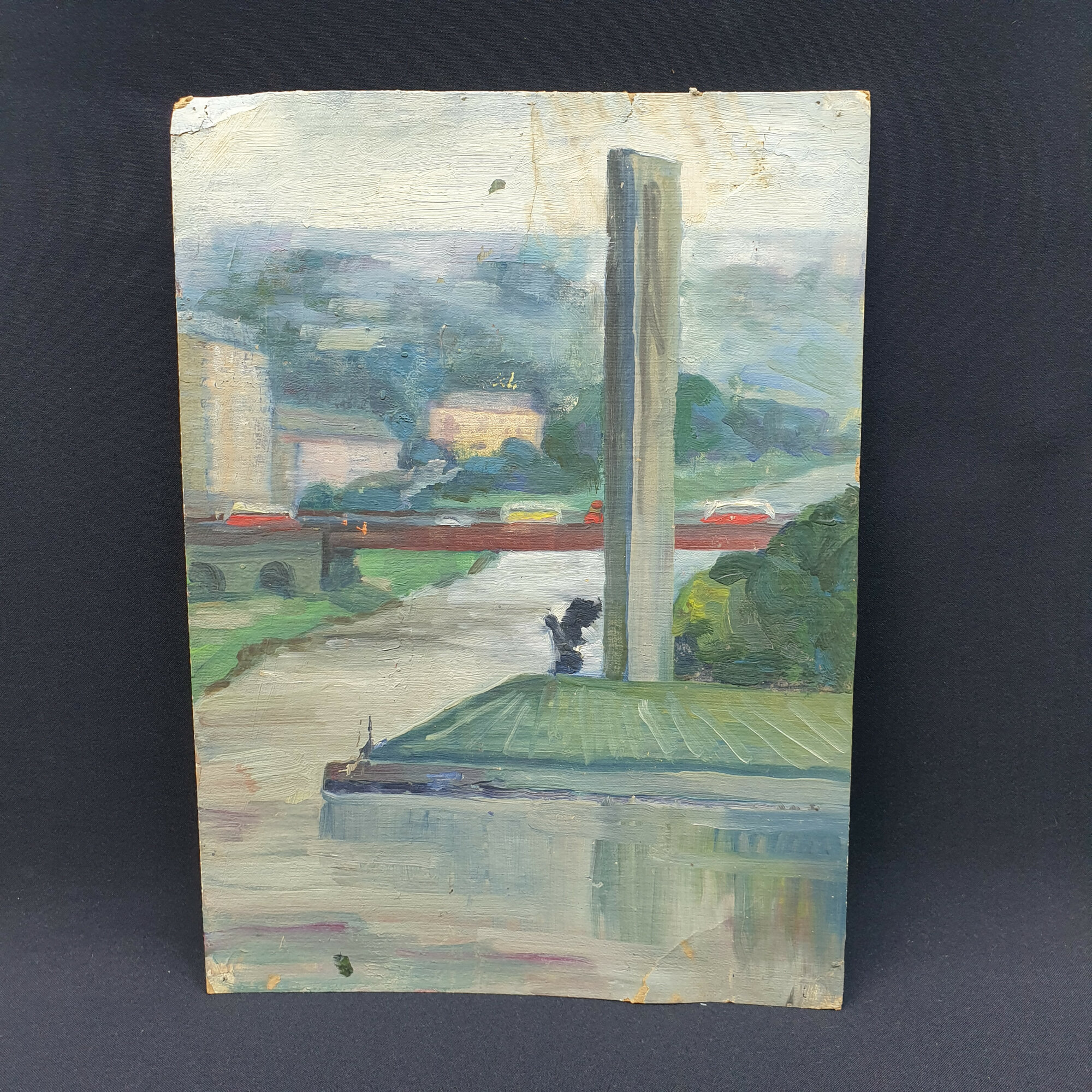 Винтажная картина Стелла 400 лет городу Орёл, 25х35 масло