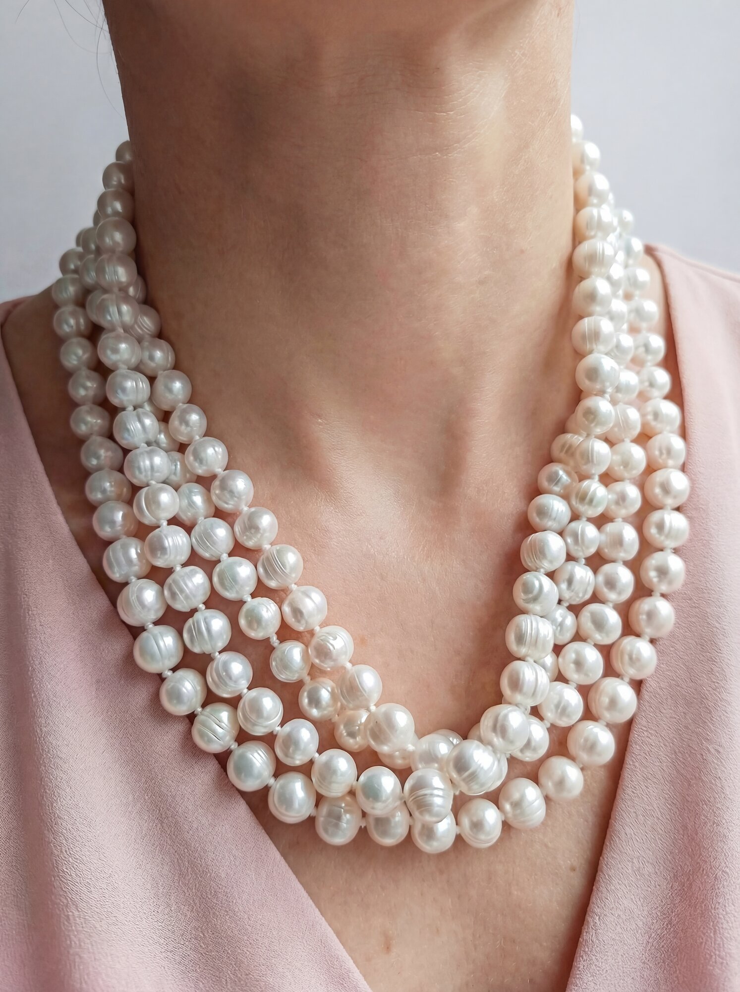 Бусы, жемчуг пресноводный культивированный, жемчуг пресноводный, жемчуг культивированный