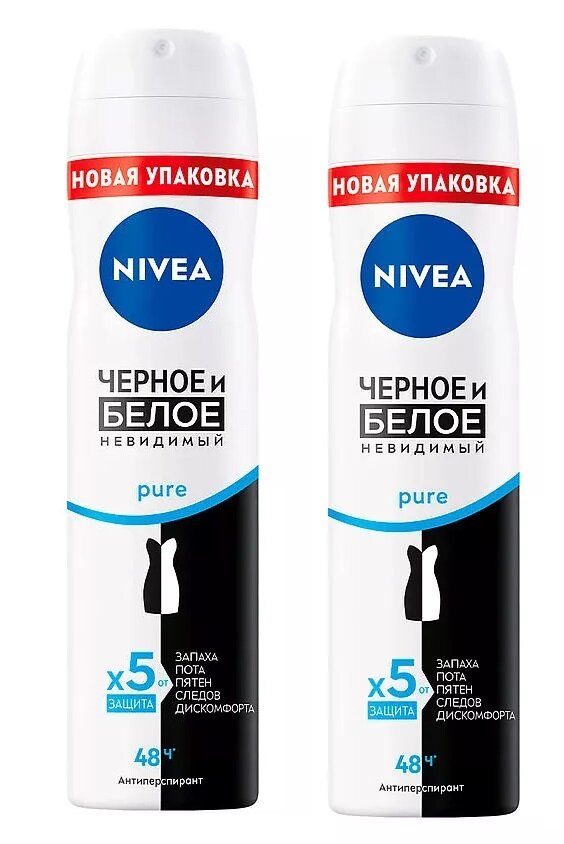 Дезодорант-антиперспирант Nivea спрей Pure , 150мл 2шт