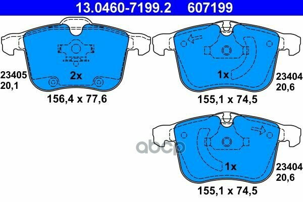 Колодки дисковые п. Opel Vectra 3.0 CDTi/3.2i V6 GTS 03>, SAAB 9-3 02> Ate арт. 13046071992