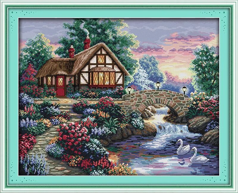 NKFвышивка крестом наборы, Схема на 14CT "красивое родовое место",54*44CM