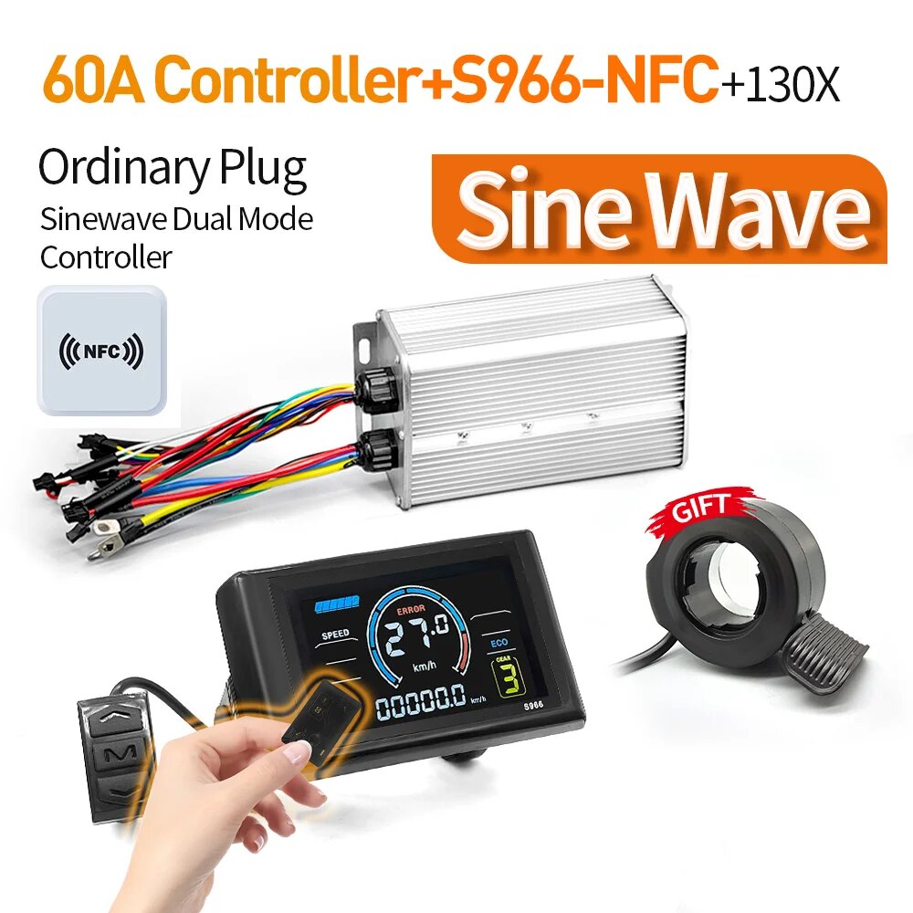 EZKT контроллер JN 60A для электровелосипеда 48-72В 60А 3MO 60A S966NFC130