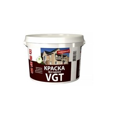 Краска VGT ВД-АК-1180, фасадная, белоснежная, 7 кг 1602