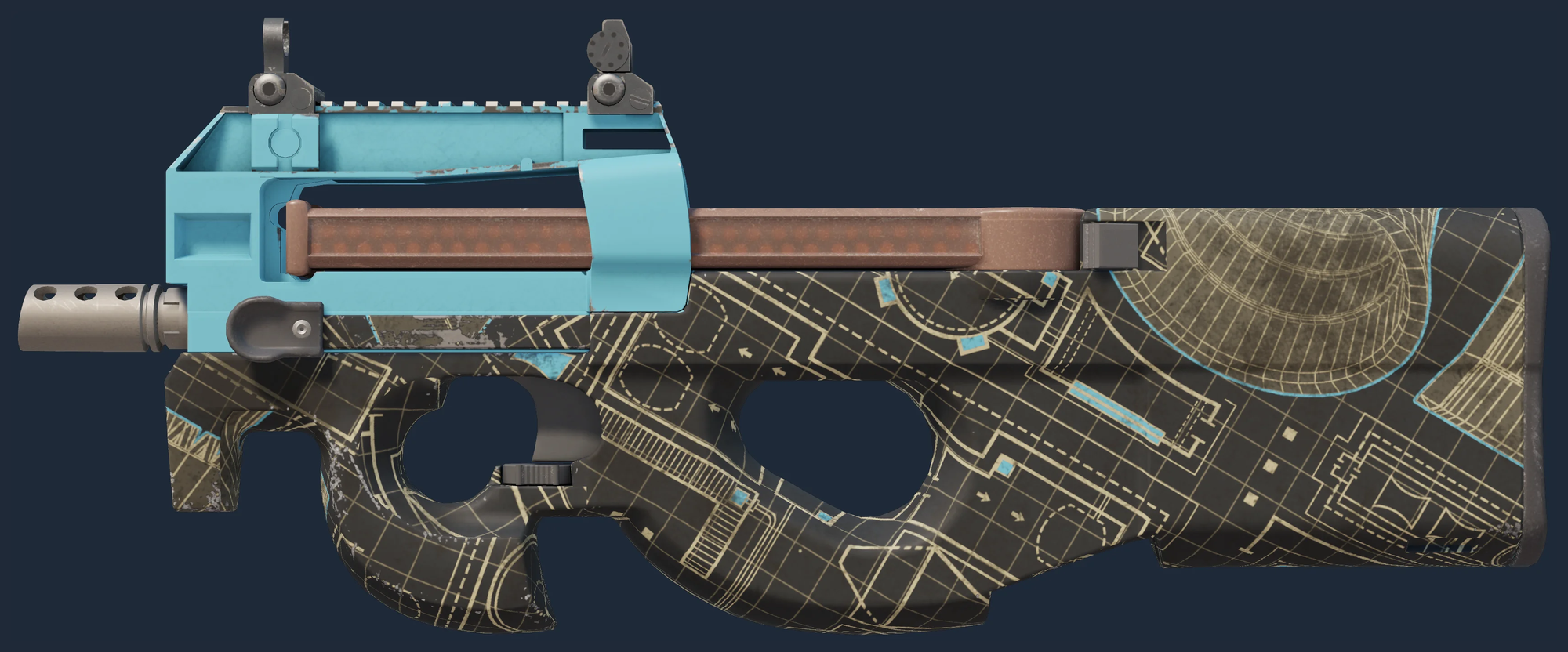P90 | Чертёж-негатив (Прямо с завода) Скины CS2 с быстрой автовыдачей steam trade