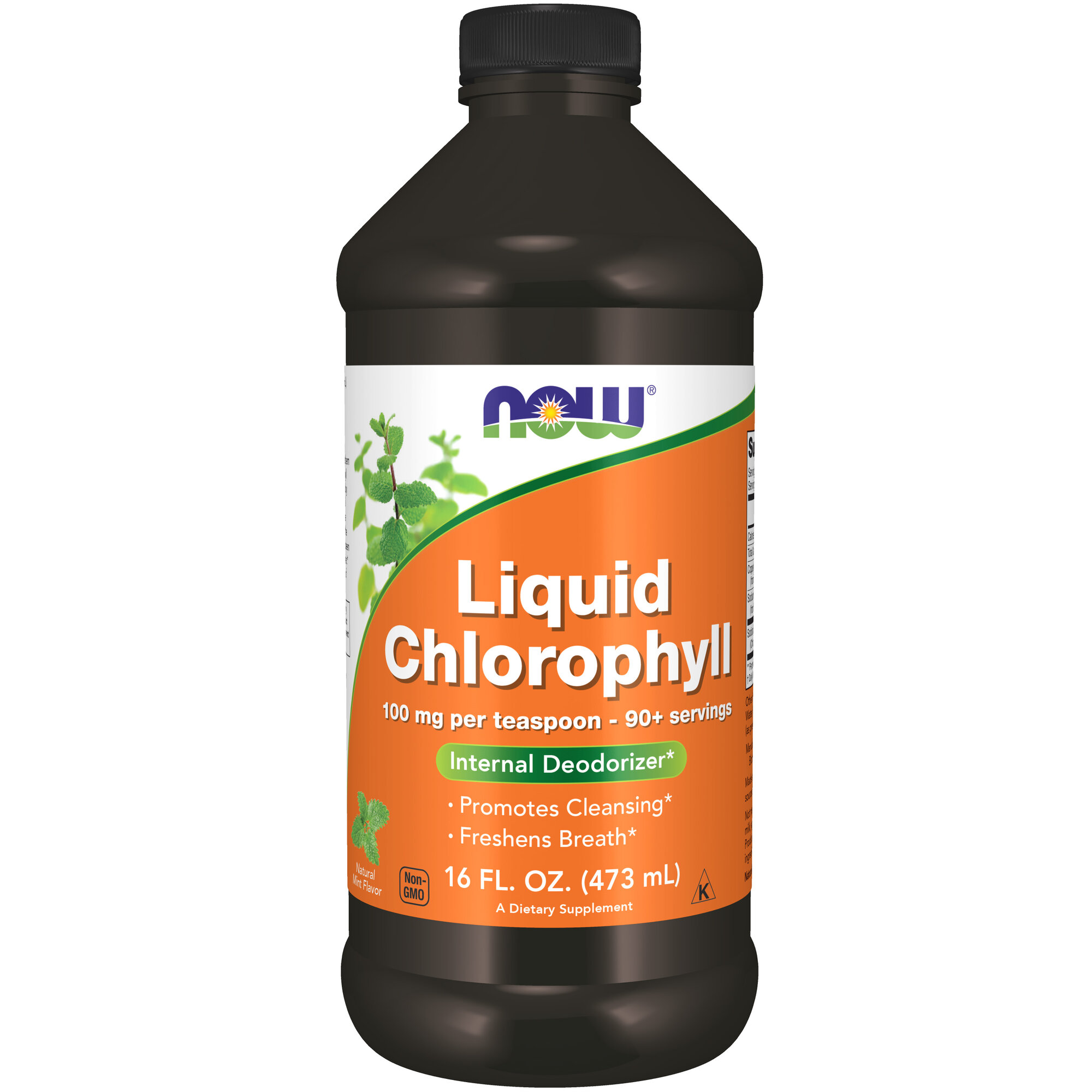 NOW Liquid Chlorophyll, Хлорофилл, 473 мл, с мятным вкусом, Антиоксидант, выводит токсины и нормализует работу кишечника