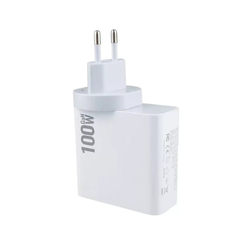 100 Вт GaN USB-C зарядное устройство для ноутбука с адаптером EU, черный цвет для быстрой зарядки