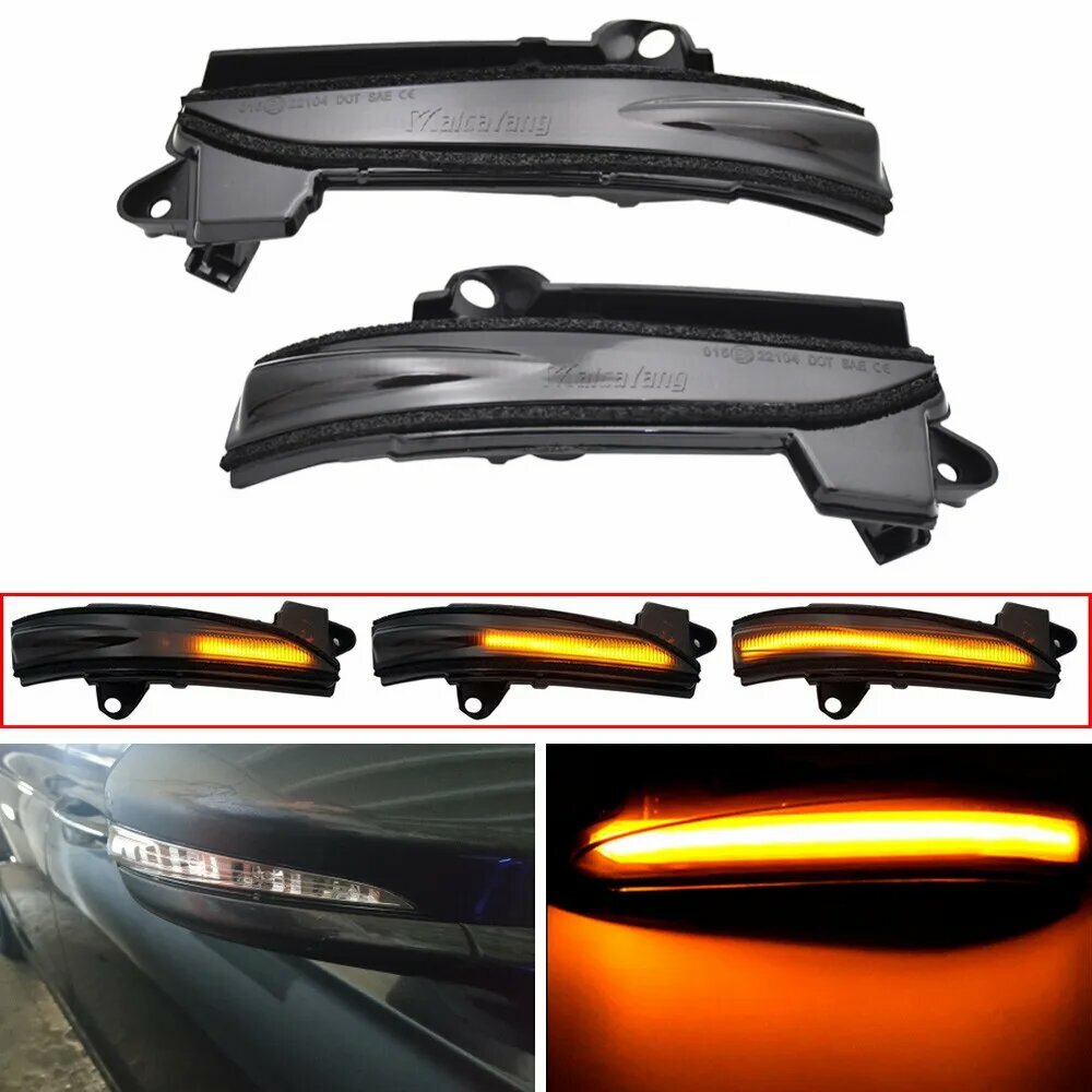 2 шт. LED динамические указатели поворота Ford Fusion Mondeo (США) 2013-2020, Smoked