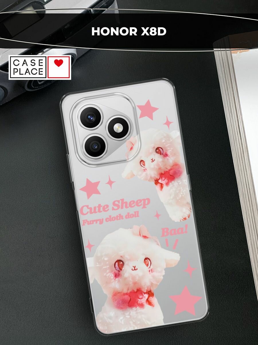 Чехол на Honor X8d / Хонор X8d с принтом Cute sheep 2, прозрачный